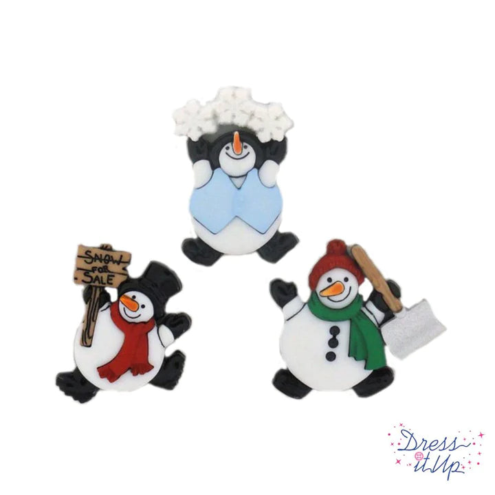 Button #01 - Roly Poly Snowmen – Blueberry Backroads