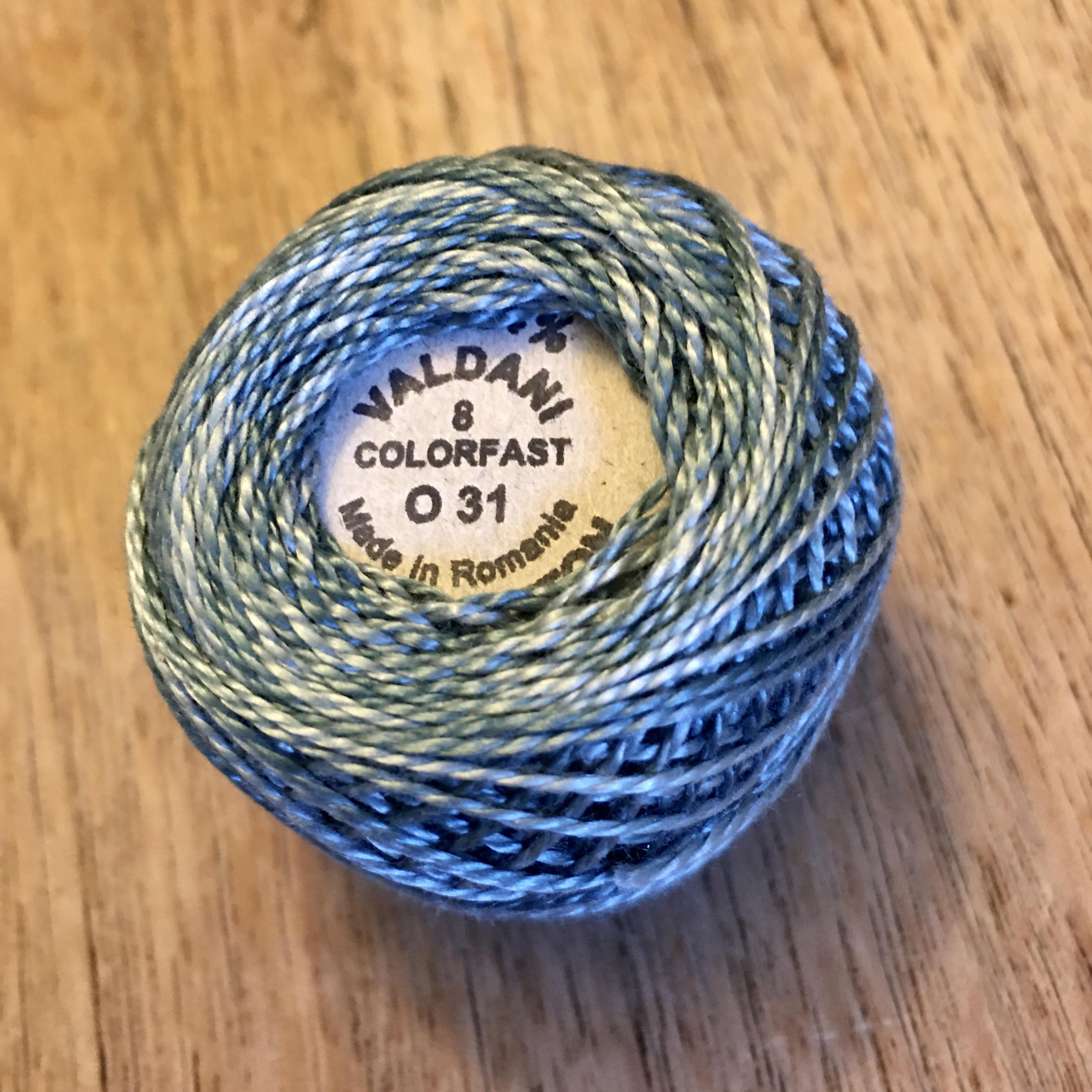Valdani Perle Cotton Size 8 - O31 Tealish Blue – Blueberry Backroads